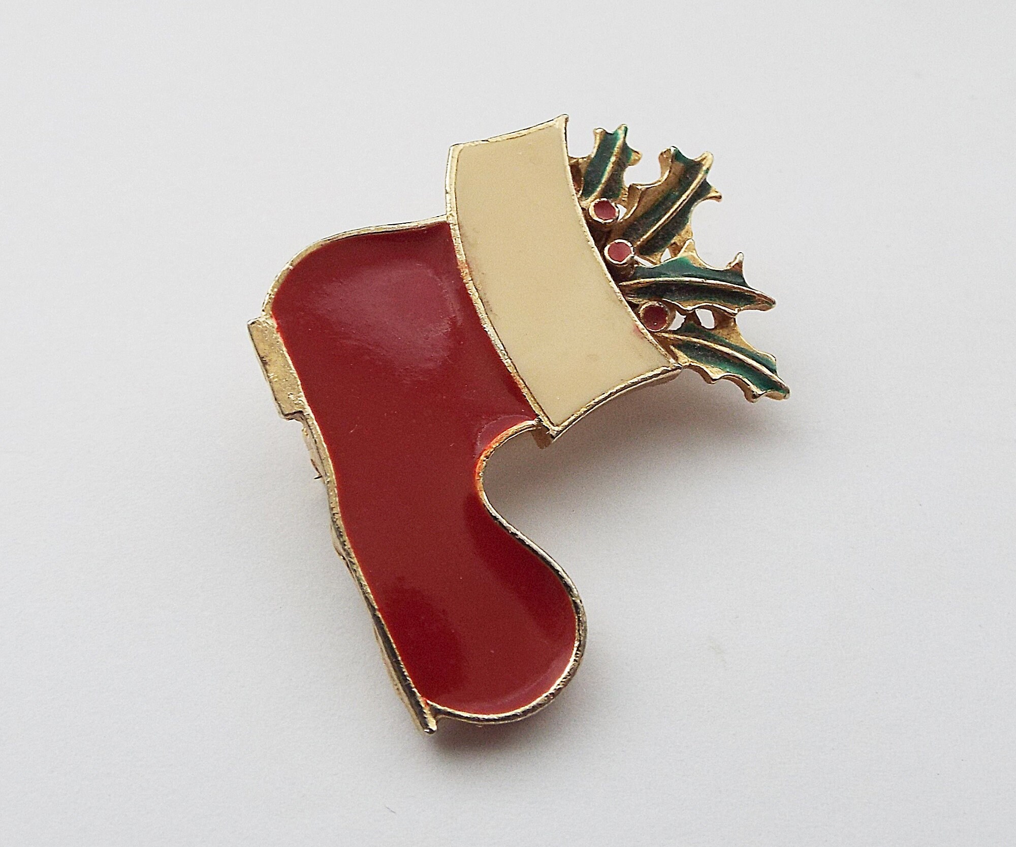 Vintage 1960s to 1970s B.J. Enameled Painted Red Green White Santa's ...