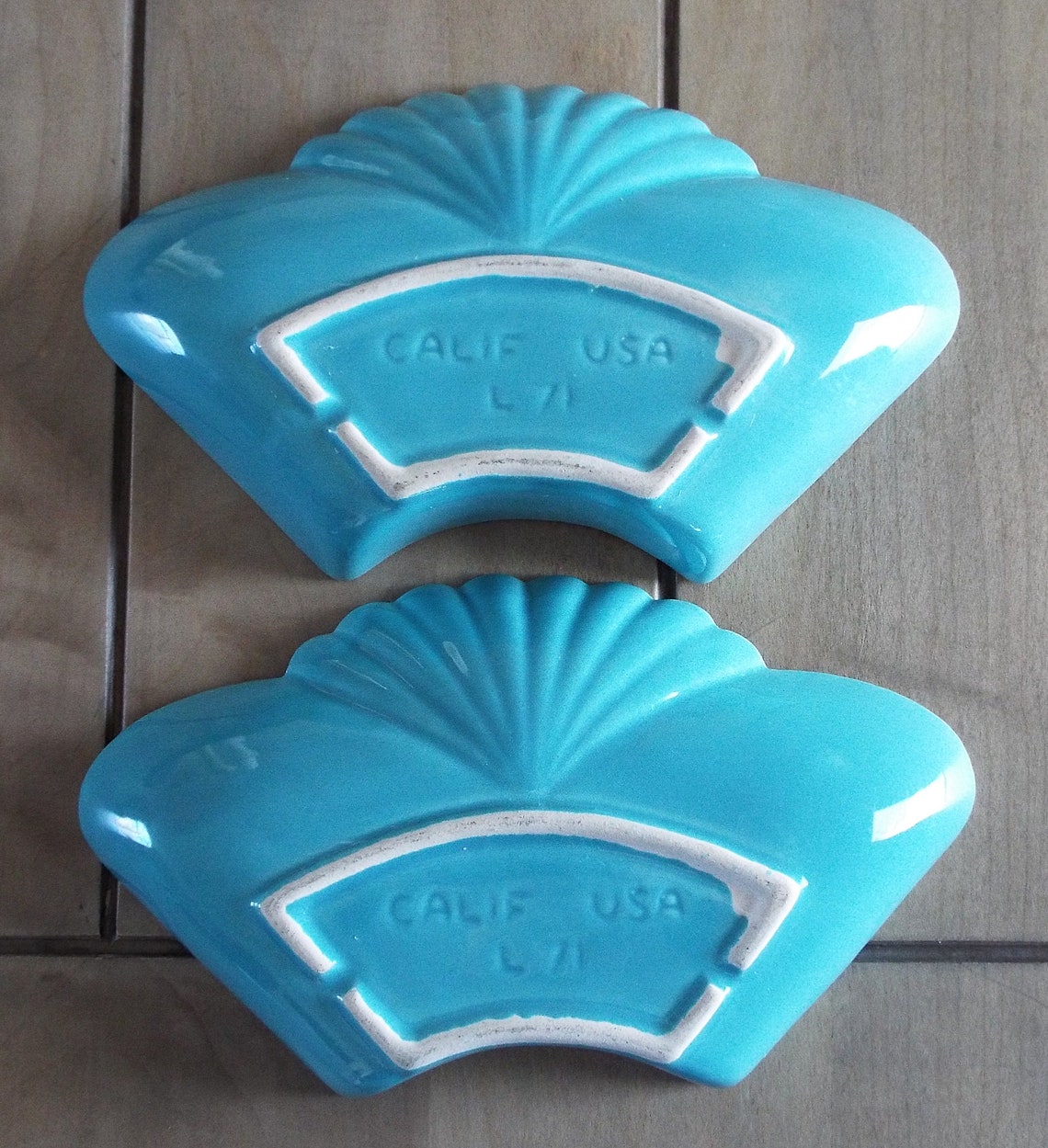 Vintage 1950s-60s Two Lazy Susan Shell Aqua Chip & Dip Trays - Etsy