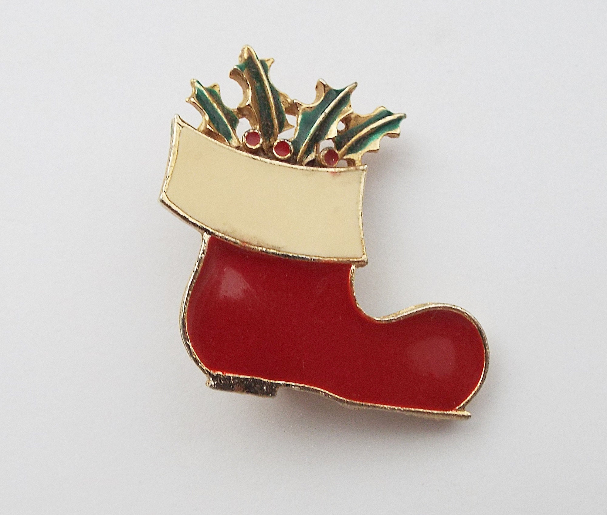 Vintage 1960s to 1970s B.J. Enameled Painted Red Green White Santa's ...