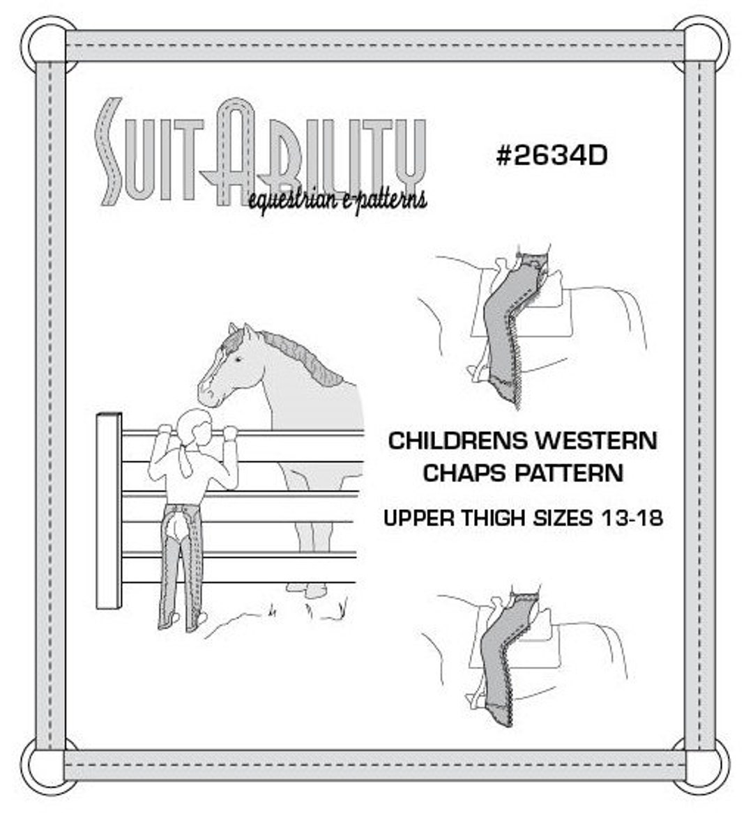 PDF Childrens Western Chaps Pattern - Etsy