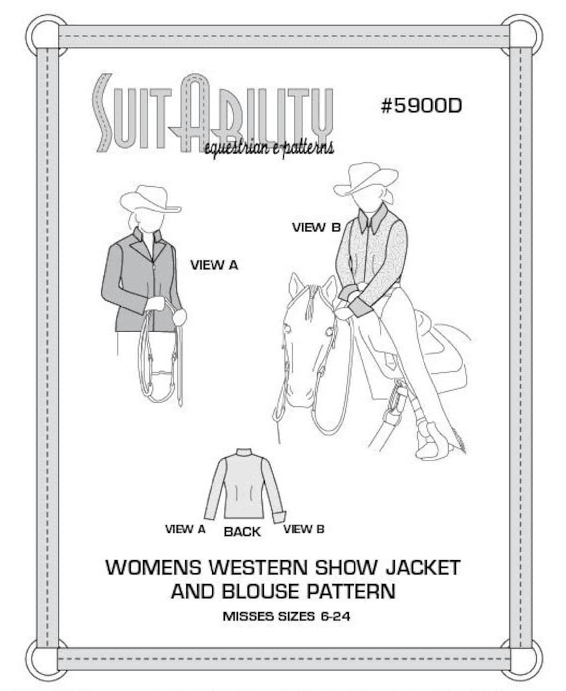 PDF Women's Western Show Jacket and Blouse Pattern - Etsy