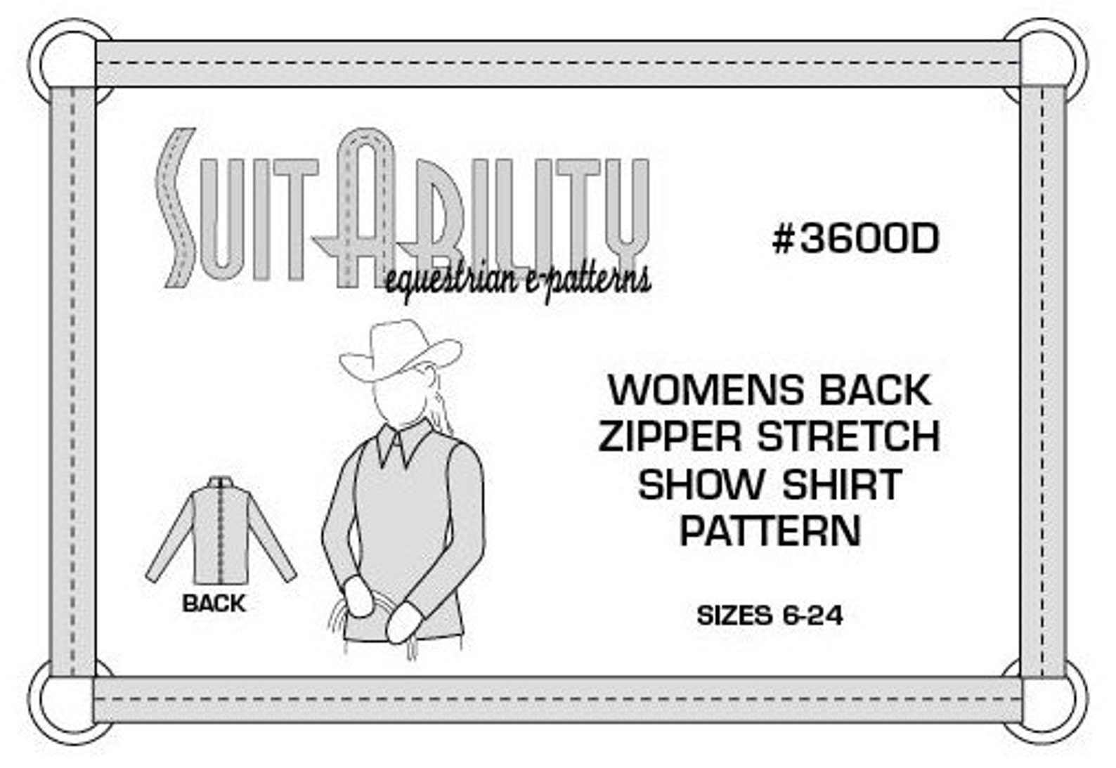 PDF Women's Western Back Zipper Stretch Show Shirt Pattern - Etsy