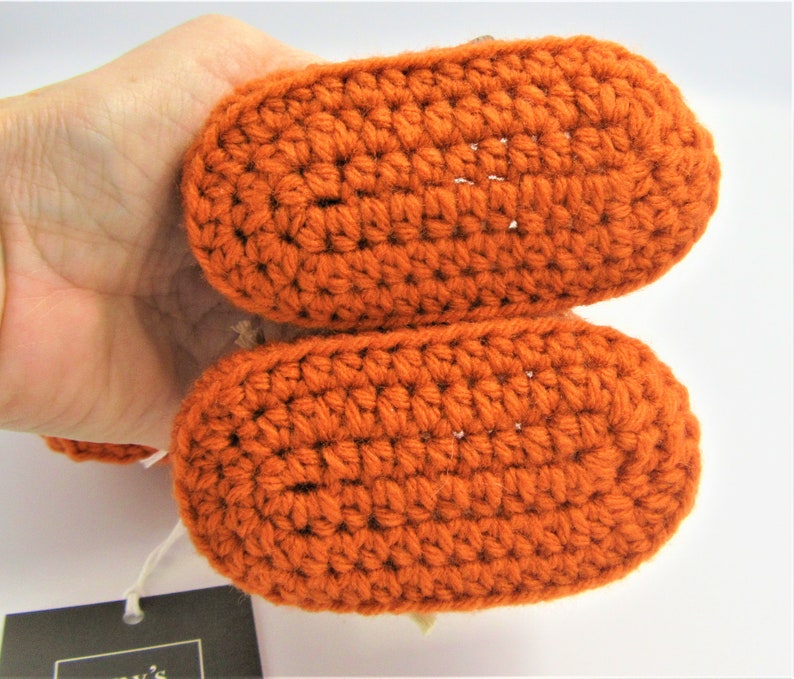 Crochet Baby Hat and Booties Set: Burnt Orange Faux Fur Pom - Etsy