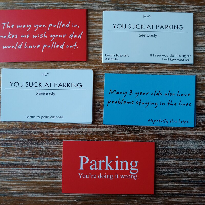 Bad Parking Cards - Etsy
