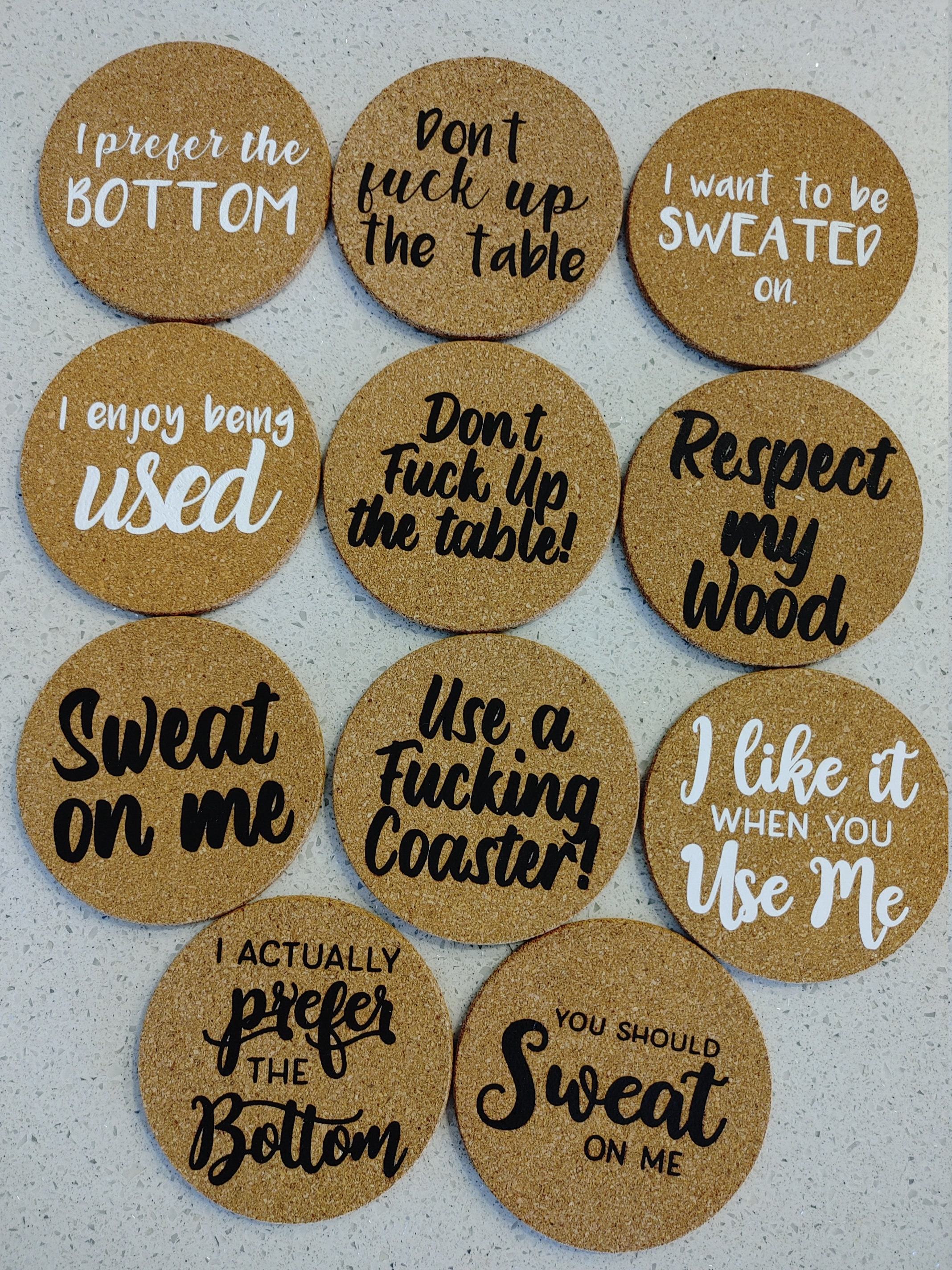 Mix and Match Offensive Cork Coasters - Etsy