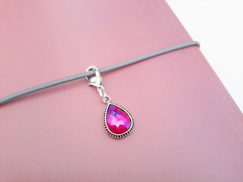Crystal Zipper Charm Pink or Blue Crystal Zipper Pull Midori - Etsy