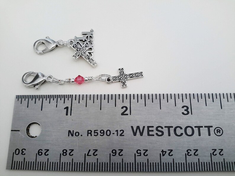 Set of Mini Cross Zipper Pulls Tiny Cross Planner Charm I Love | Etsy