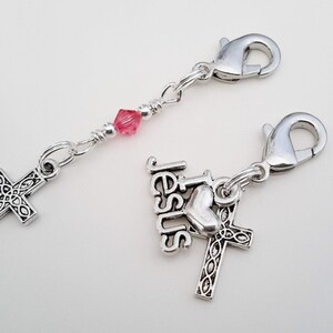 Set of Mini Cross Zipper Pulls Tiny Cross Planner Charm I Love Jesus ...