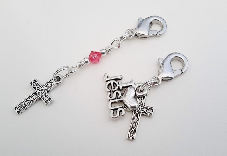 Set of Mini Cross Zipper Pulls Tiny Cross Planner Charm I Love | Etsy