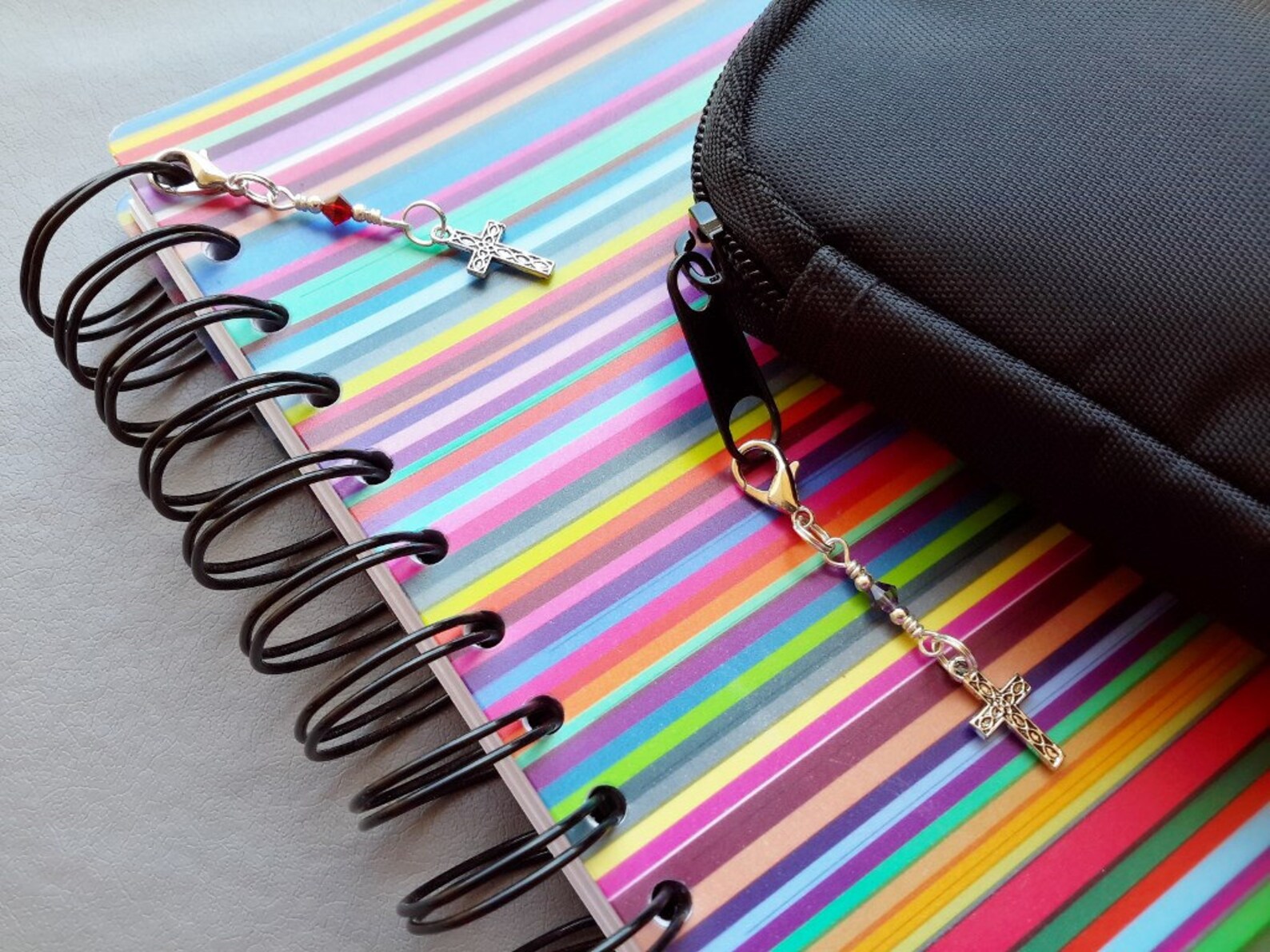 Set of Mini Cross Zipper Pulls Tiny Cross Planner Charm I Love | Etsy