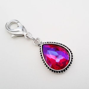 Crystal Zipper Charm Pink or Blue Crystal Zipper Pull Midori - Etsy