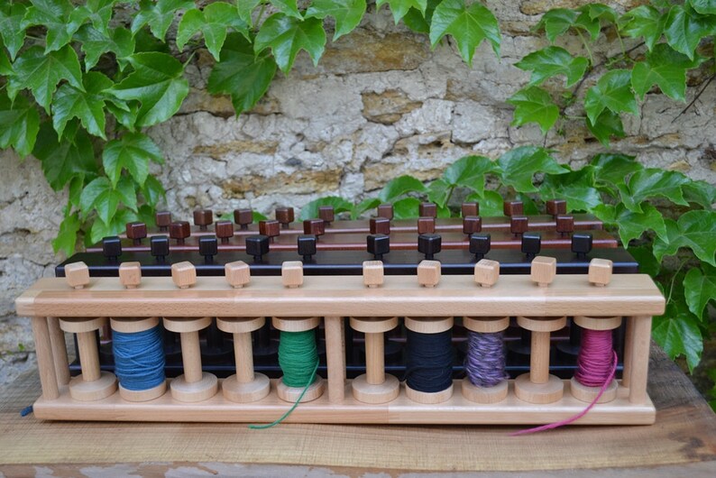 Hand turned Wooden Yarn / Bobbin Holder 10 spools for | Etsy