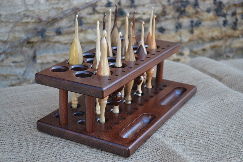 Large 33 Holes Crochet Hooks Organizer Wooden Crochet Hook | Etsy