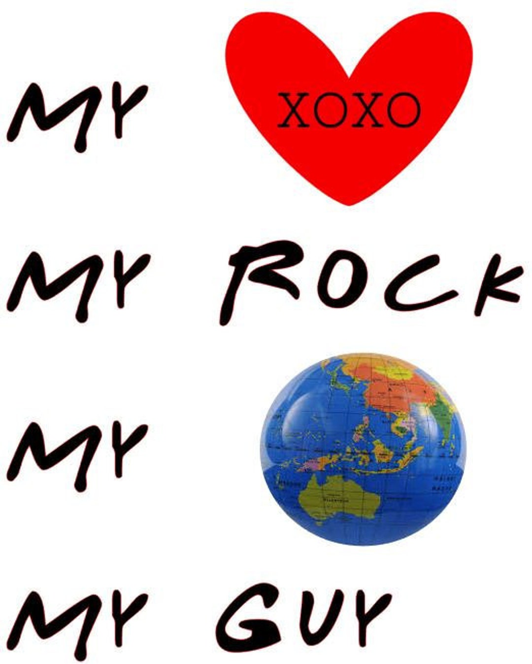My Love, My Rock, My World, My Guy T-shirt - Etsy