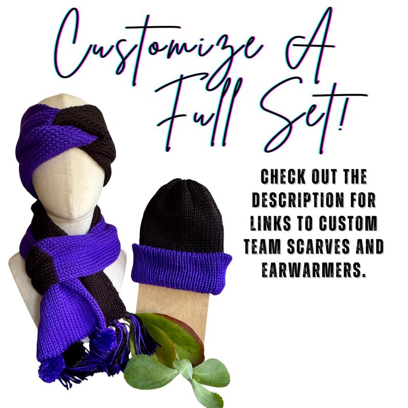 Custom NFL & NCAA Team Ear Warmer | Handmade Knit Headband in Team ...