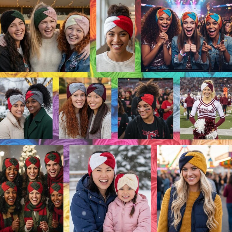 Custom NFL & NCAA Team Ear Warmer | Handmade Knit Headband in Team ...