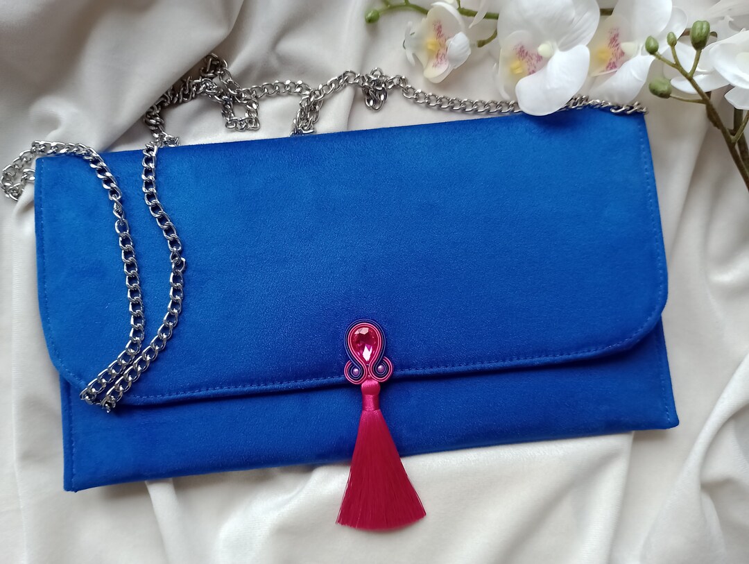Blue Small Purse, Blue Clutch Bag, Cornflower Clutch Bag, Cobalt Purse ...