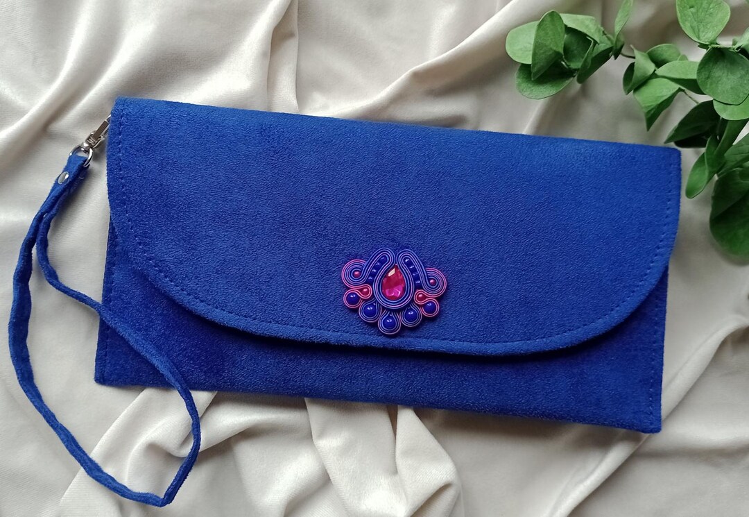 Blue Small Purse, Blue Clutch Bag, Cornflower Clutch Bag, Cobalt Purse ...