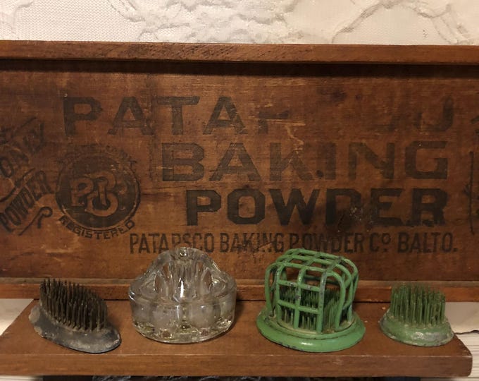 Set of Four Vintage Metal, and Glass Flower Frogs, Vintage Flower Frogs ...