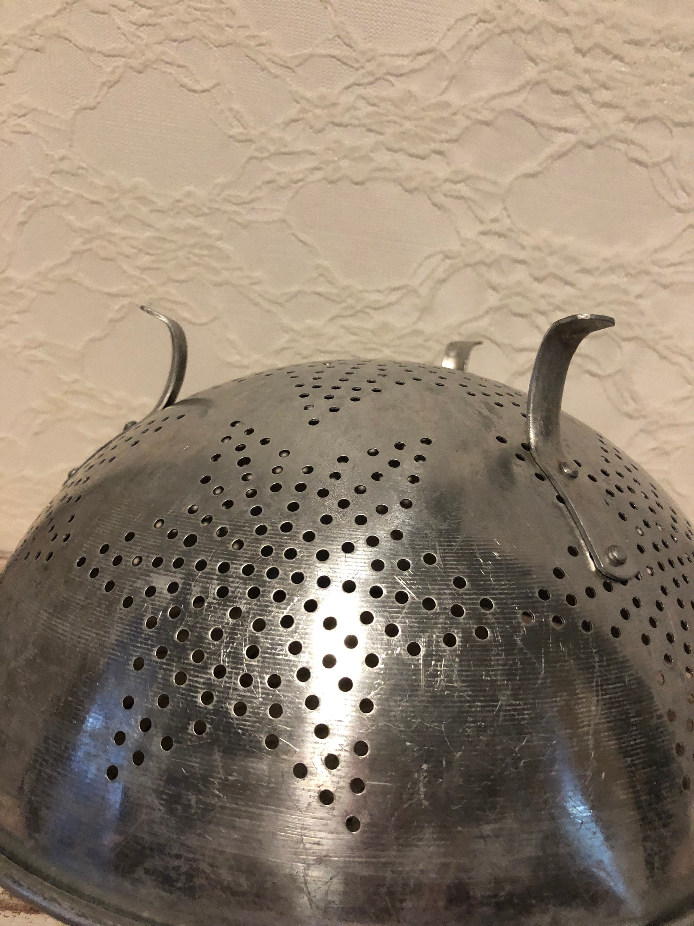 Vintage Aluminum Strainer, Aluminum Strainer, Aluminum Colander, Large ...