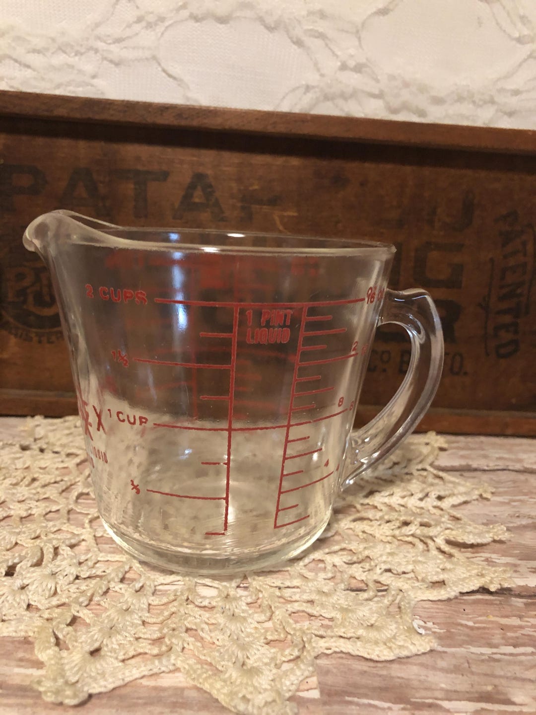 Vintage Glass Pyrex Measuring Cup, Vintage Glass 2 Cup Measuring Cup - Etsy