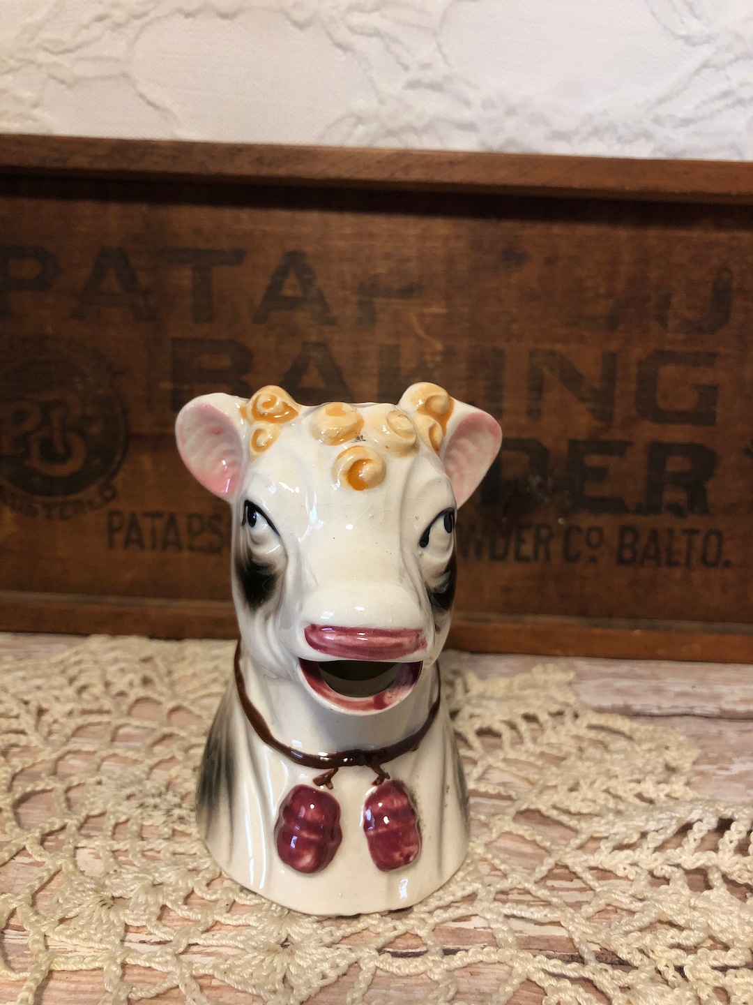 Vintage Ceramic Cow Pitcher,vintage Cow Pitcher - Etsy