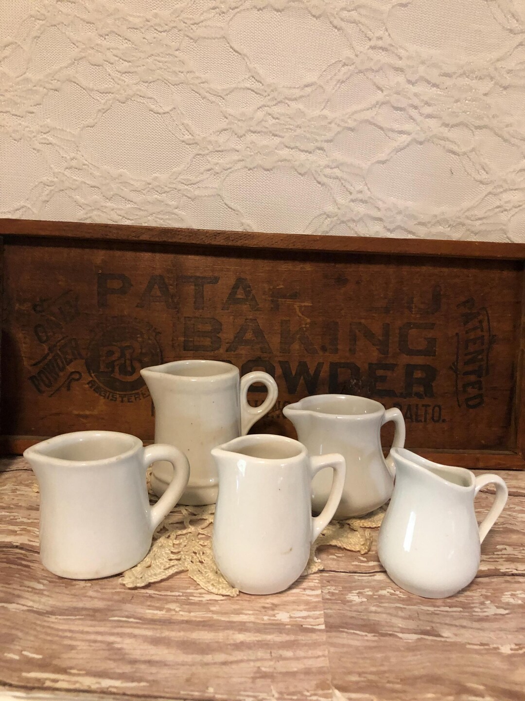 Vintage Set of Five Cream Pitchers, White Cream Pitchers - Etsy