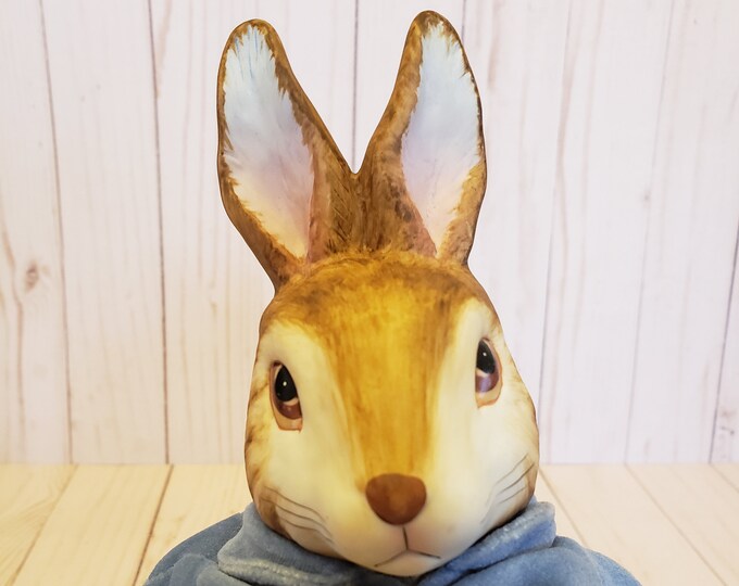 Vintage Peter Rabbit Porcelain Plush Animal With Stand and Original Box ...