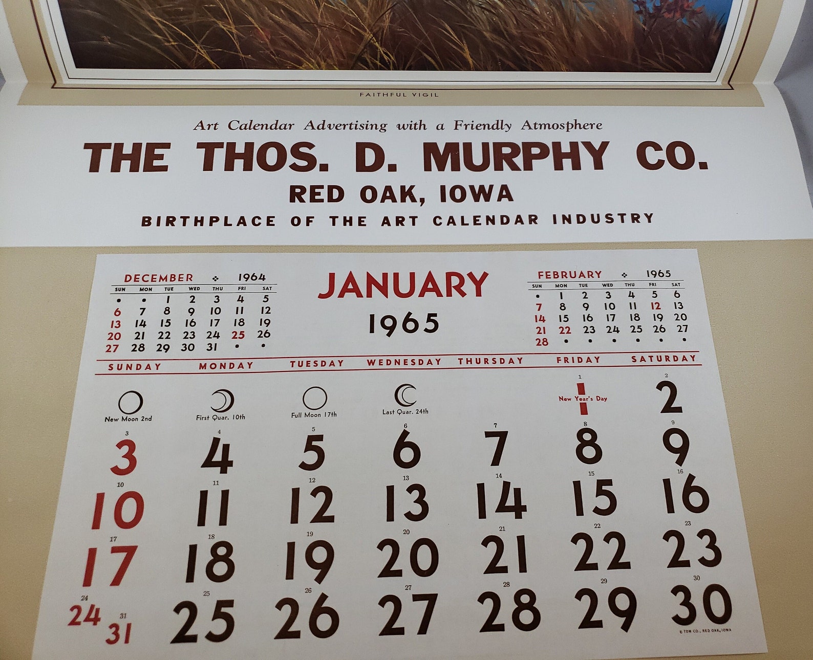 Vintage 1965 Art in Advertising Calendar Sample Reproduction - Etsy
