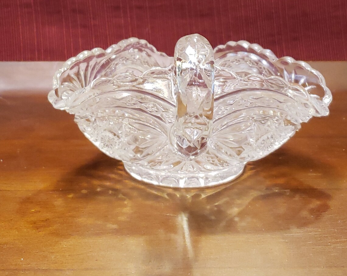 Vintage Pressed Clear Glass Triangle Shaped Trinket Dish With | Etsy