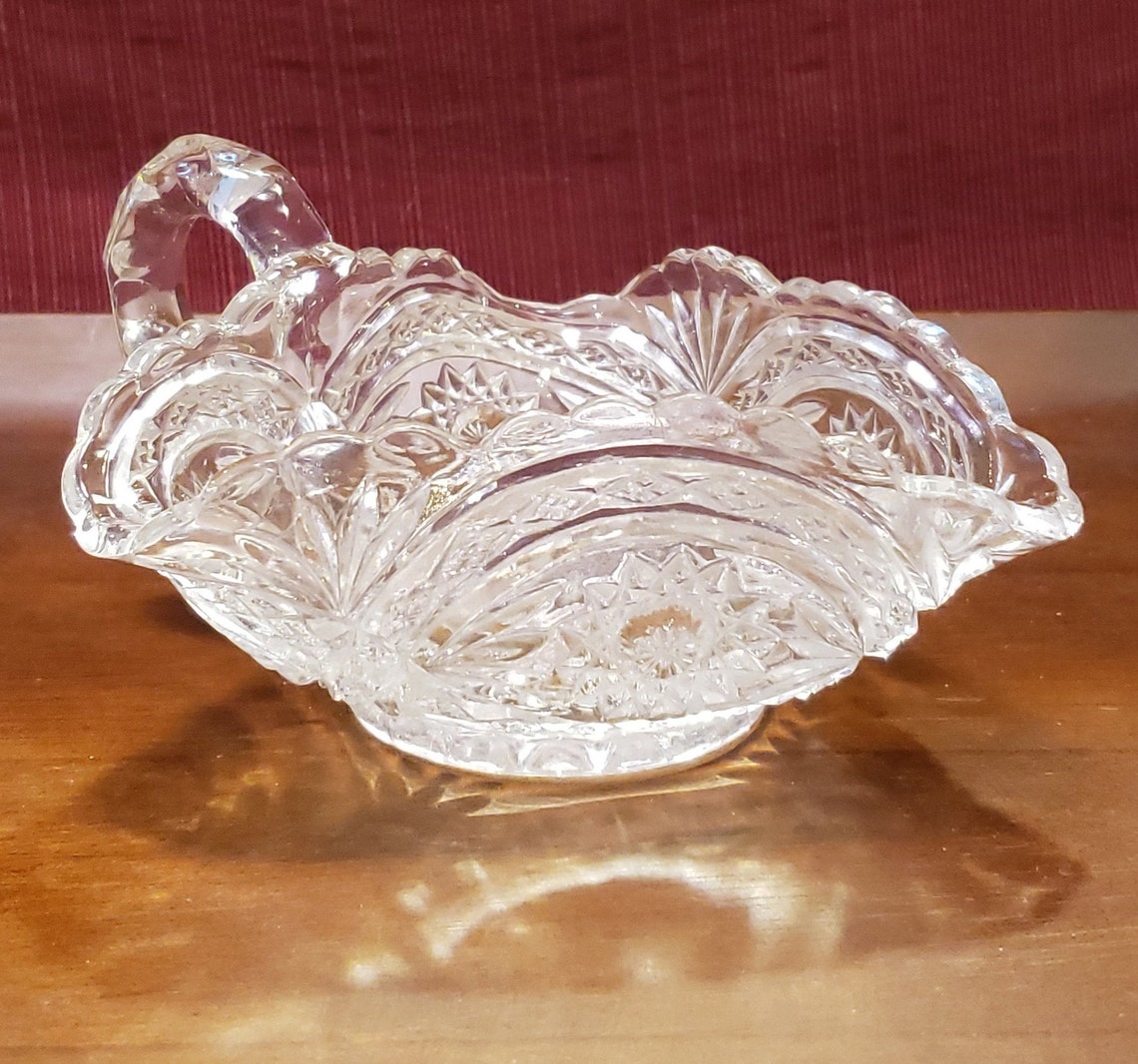 Vintage Pressed Clear Glass Triangle Shaped Trinket Dish With Etsy