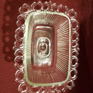 Vintage Indiana Glass Oblong Candy Box Cover in Clear Crystal - Etsy