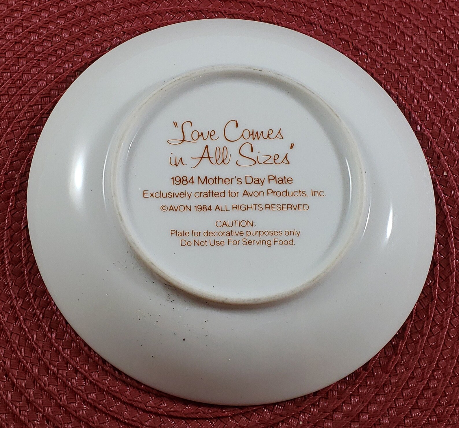 Vintage Avon 1984 Miniature Plate Love Comes in All Sizes - Etsy