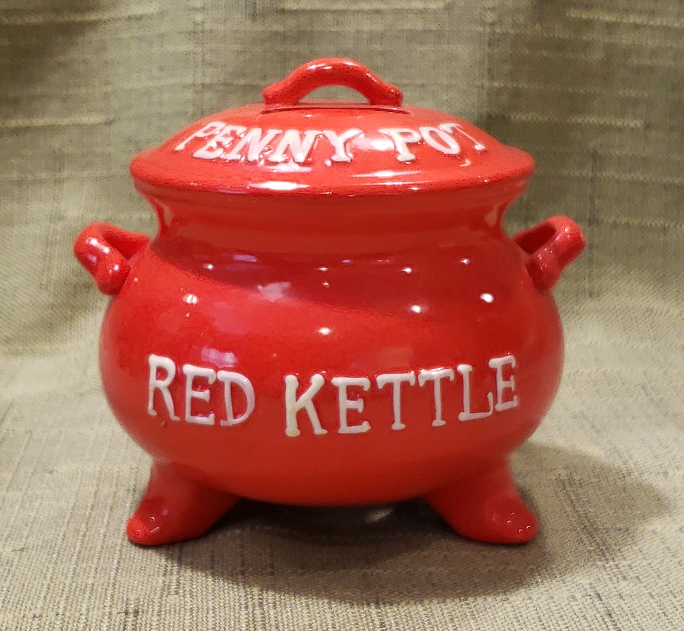 Vintage Lego Japan Red Ceramic Kettle Penny Pot Mid Century | Etsy