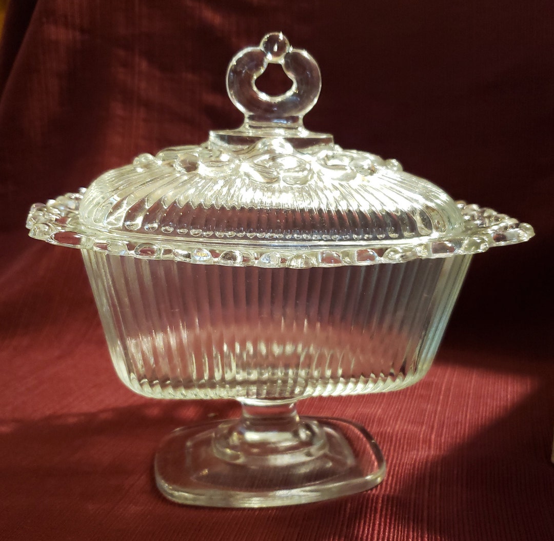 Vintage Indiana Glass Oblong Candy Box Cover in Clear Crystal - Etsy