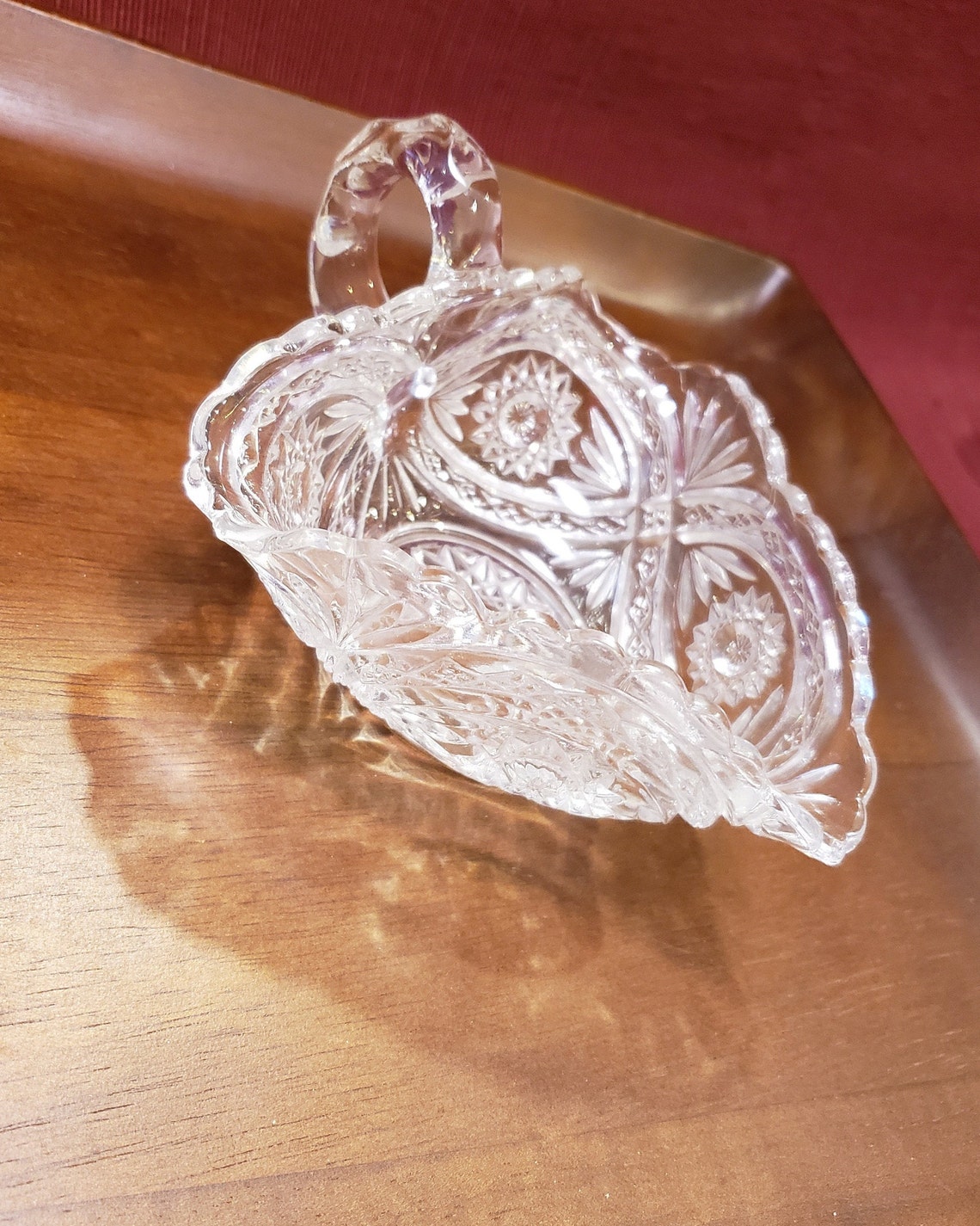 Vintage Pressed Clear Glass Triangle Shaped Trinket Dish With | Etsy