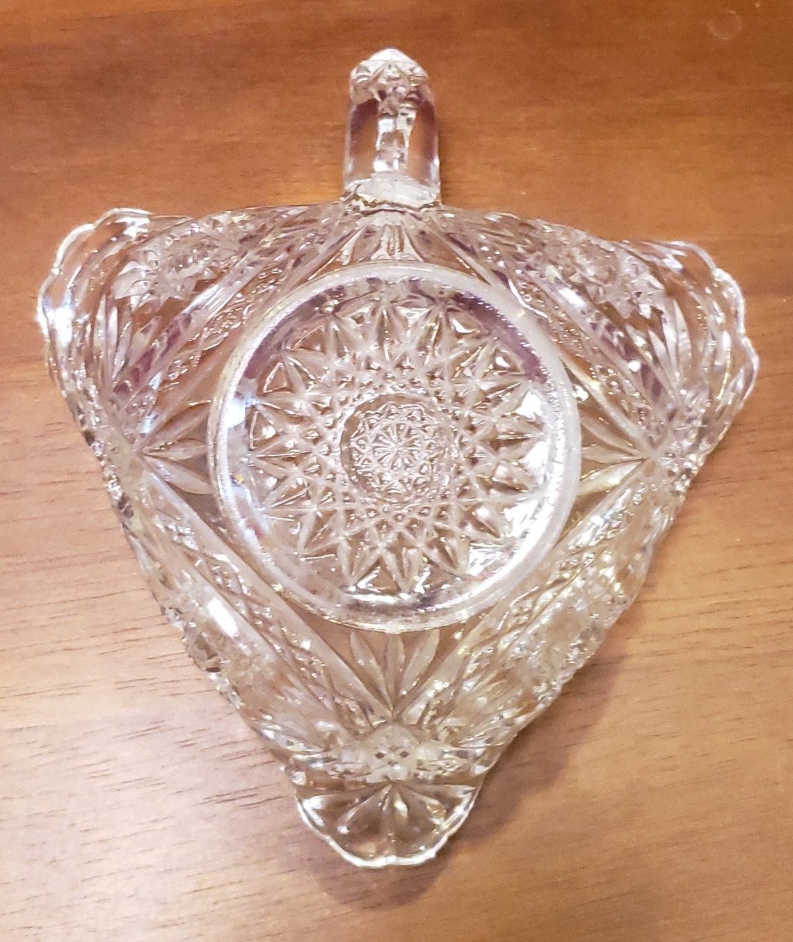 Vintage Pressed Clear Glass Triangle Shaped Trinket Dish With - Etsy