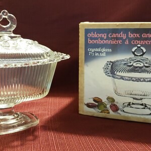 Vintage Indiana Glass Oblong Candy Box Cover in Clear Crystal - Etsy