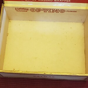 Vintage Optimo Palmas A. Santaella & Co. Makers Cardboard Cigar Box ...