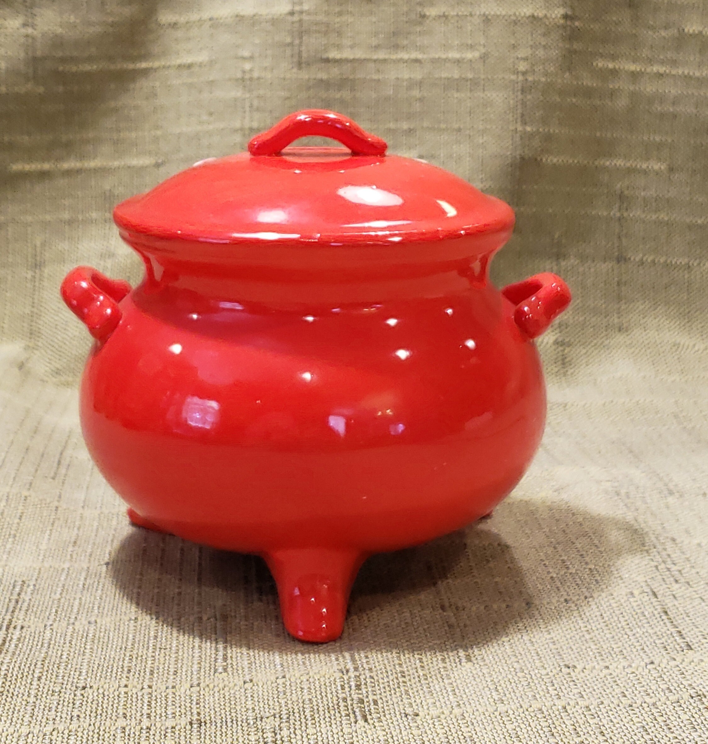 Vintage Lego Japan Red Ceramic Kettle Penny Pot Mid Century | Etsy