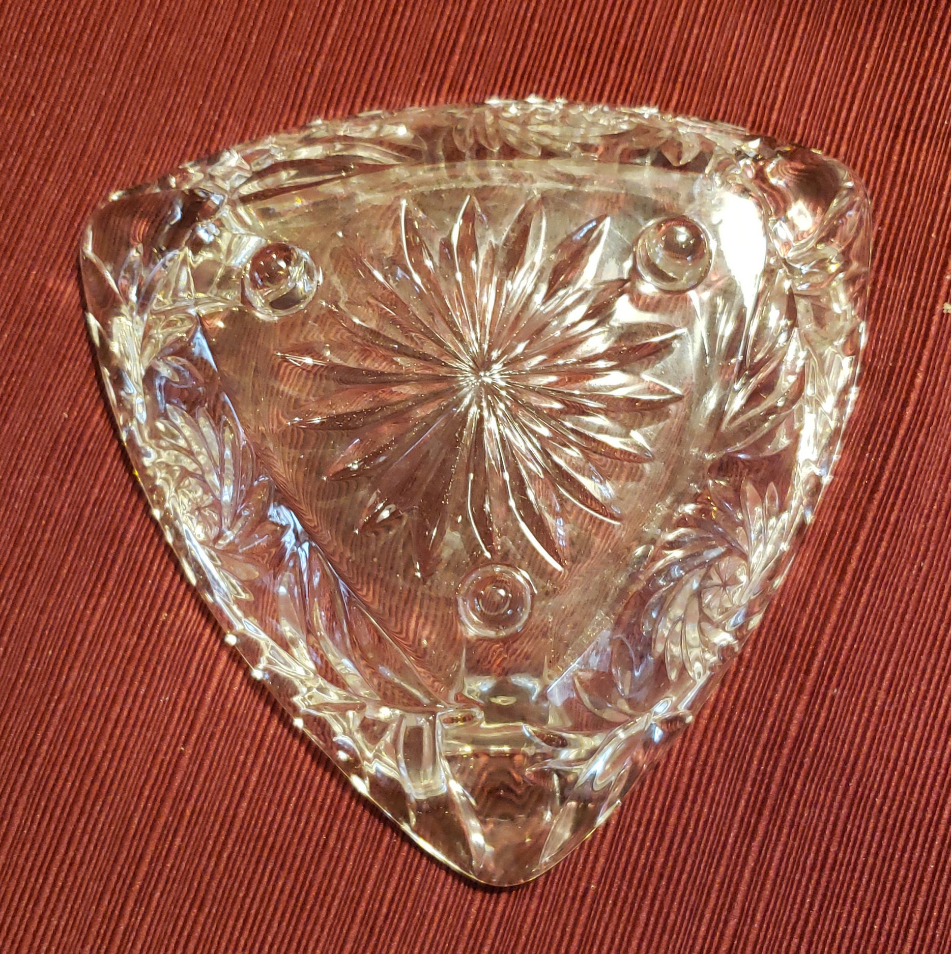 Vintage Pressed Clear Glass Footed Triangle Shaped Ashtray | Etsy