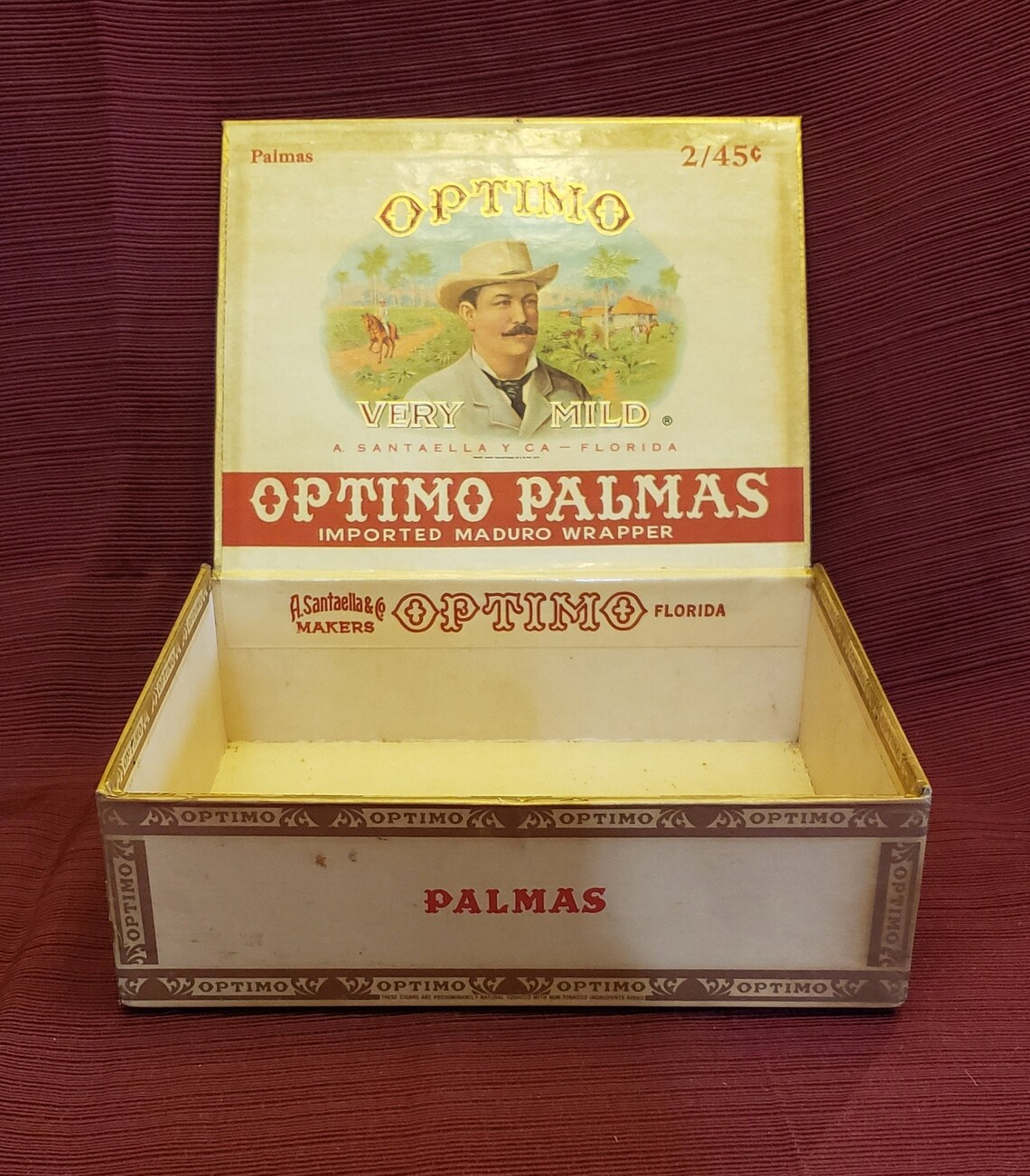 Vintage Optimo Palmas A. Santaella & Co. Makers Cardboard - Etsy
