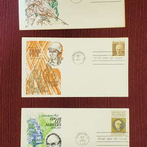 Vintage First Day of Issue Postage Stamps, Herman Melville, Moby Dick ...