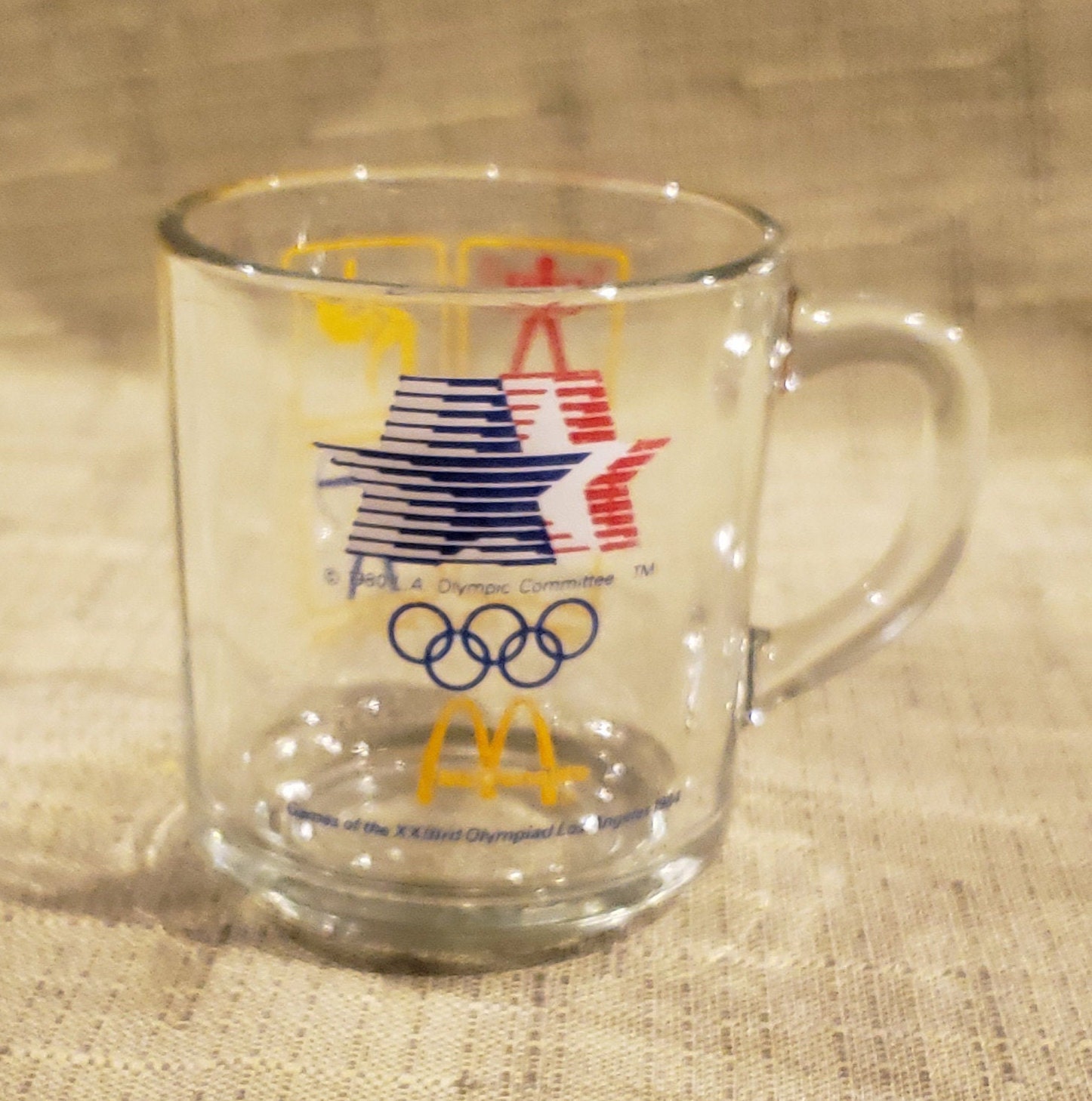 Vintage Mcdonald's Clear Glass Coffee Mug Commemorating - Etsy