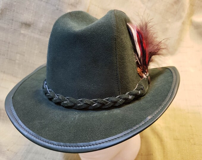 Vintage Winfield Cover Company San Francisco Suede Leather Green Alpine ...