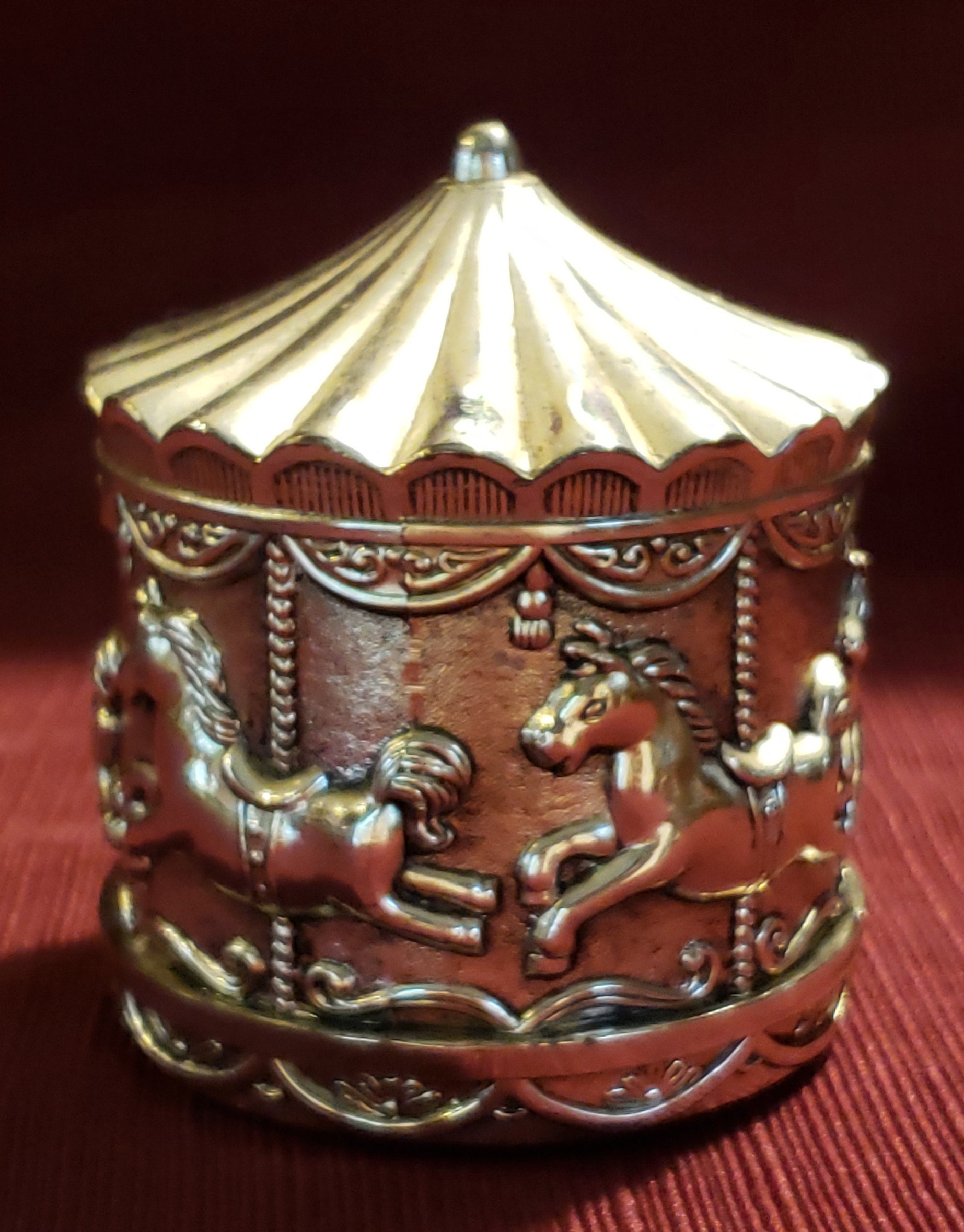 Vintage Silver Colored Carousel Bank With Removable Plug | Etsy