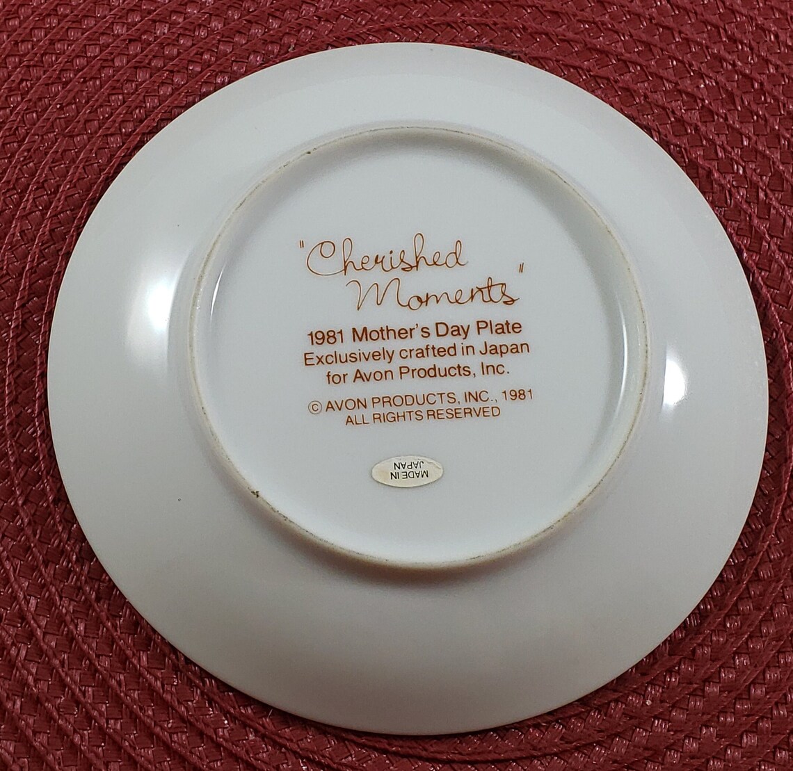 Vintage Avon 1981 Miniature Plate Cherished Moments Last - Etsy