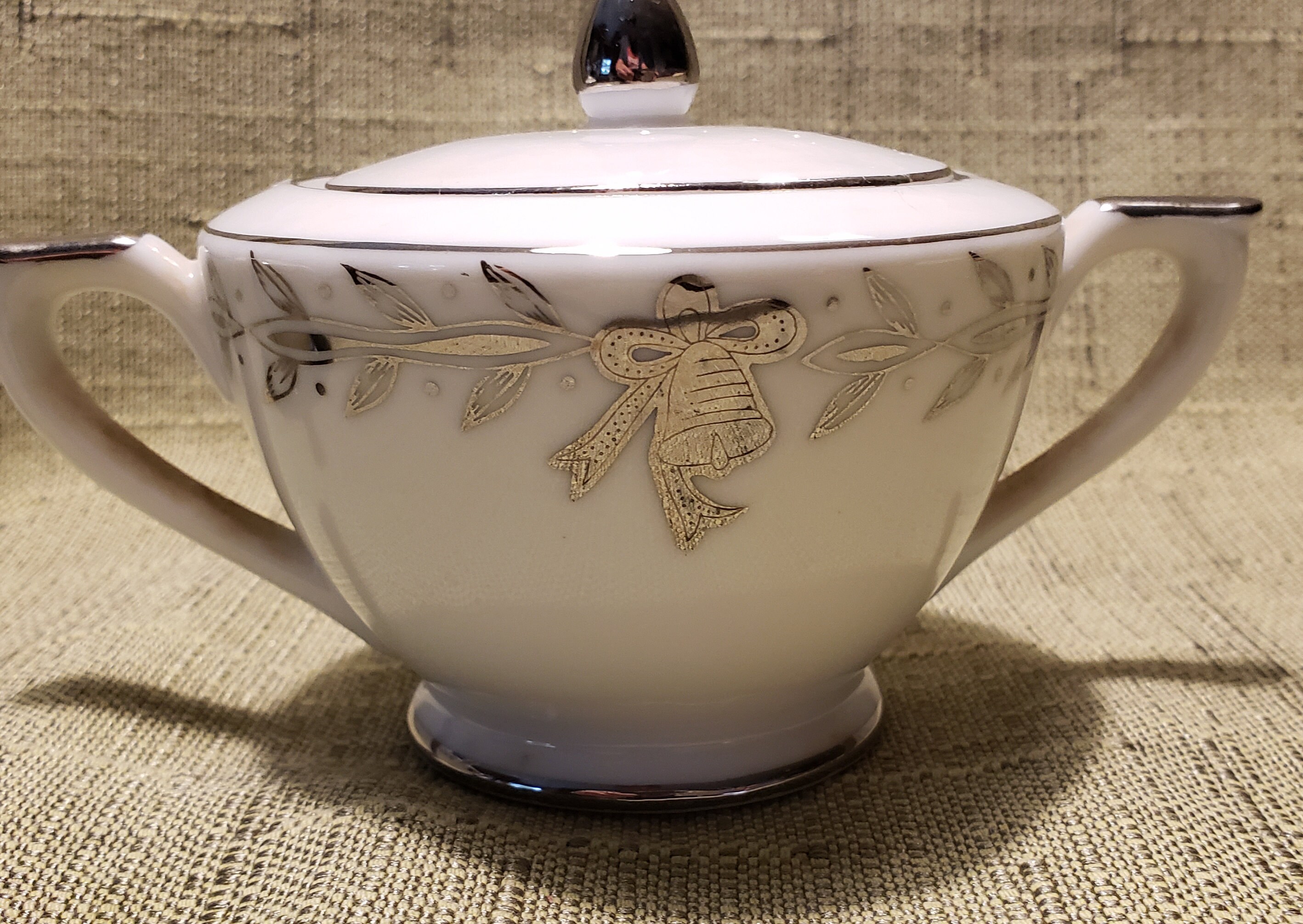 Vintage Hand Painted Lefton China 25th Anniversary Sugar Bowl | Etsy