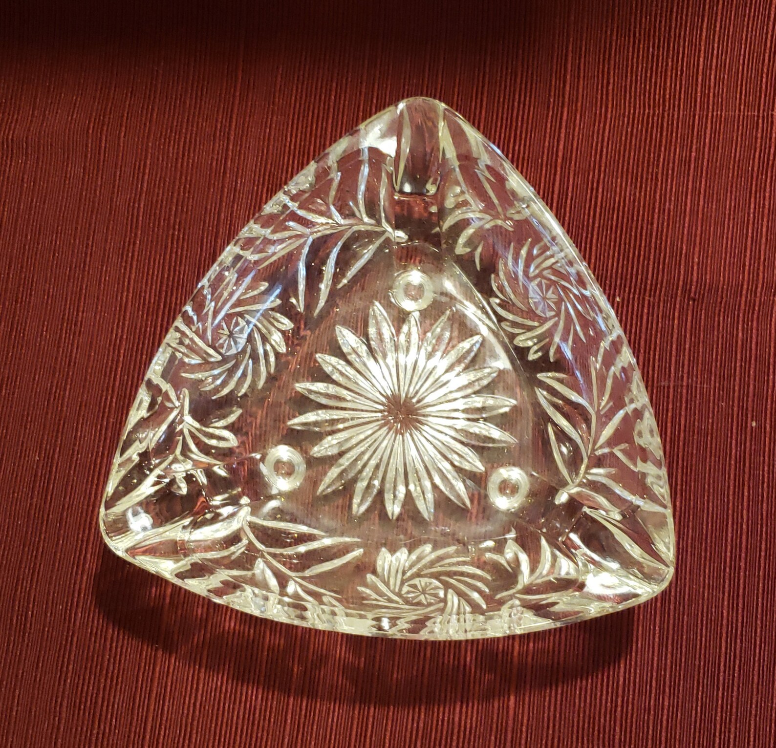 Vintage Pressed Clear Glass Footed Triangle Shaped Ashtray | Etsy