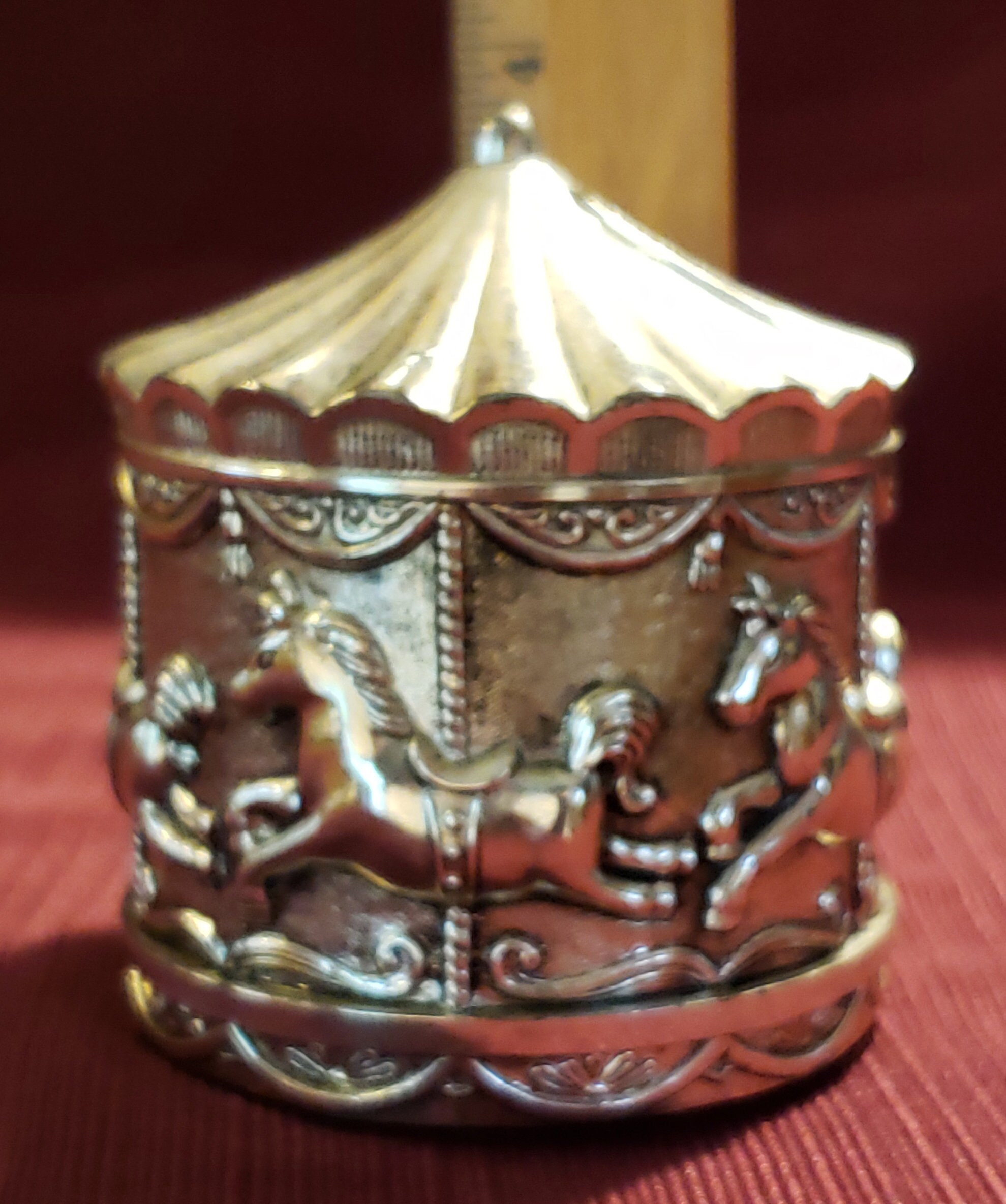 Vintage Silver Colored Carousel Bank With Removable Plug | Etsy
